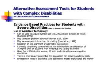 Alternative Assessment Tools for Students with Complex Disabilities ...