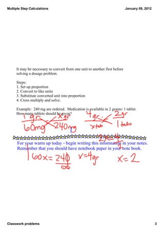 Multiple step calculations | PDF | Chemistry | Science
