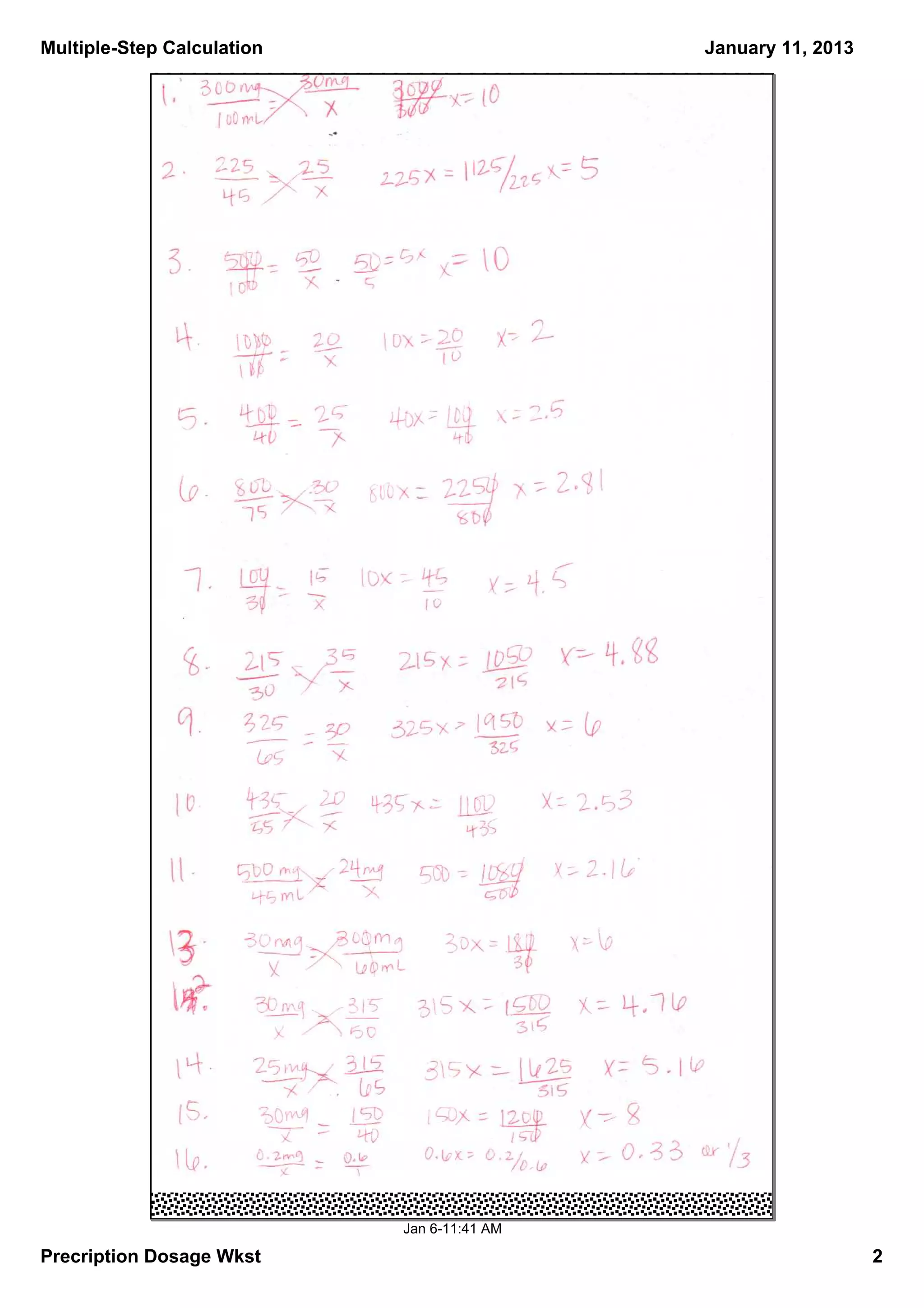 Multiple step calculations | PDF