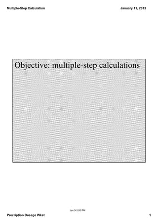 Multiple step calculations | PDF