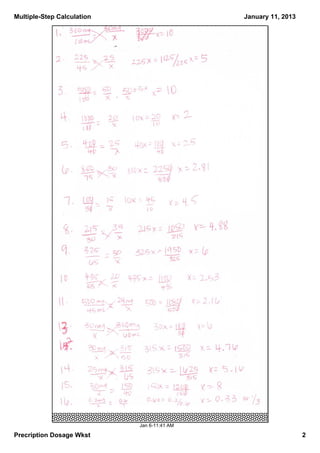 Multiple step calculations | PDF