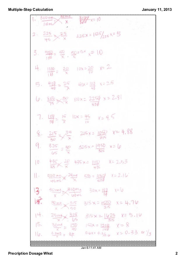 Multiple step calculations