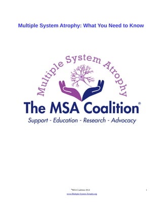 All About Multiple System Atrophy | PDF