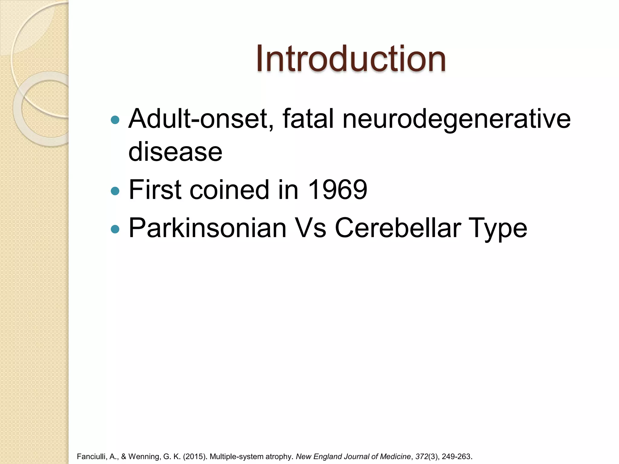 Multiple System Atrophy | PPTX