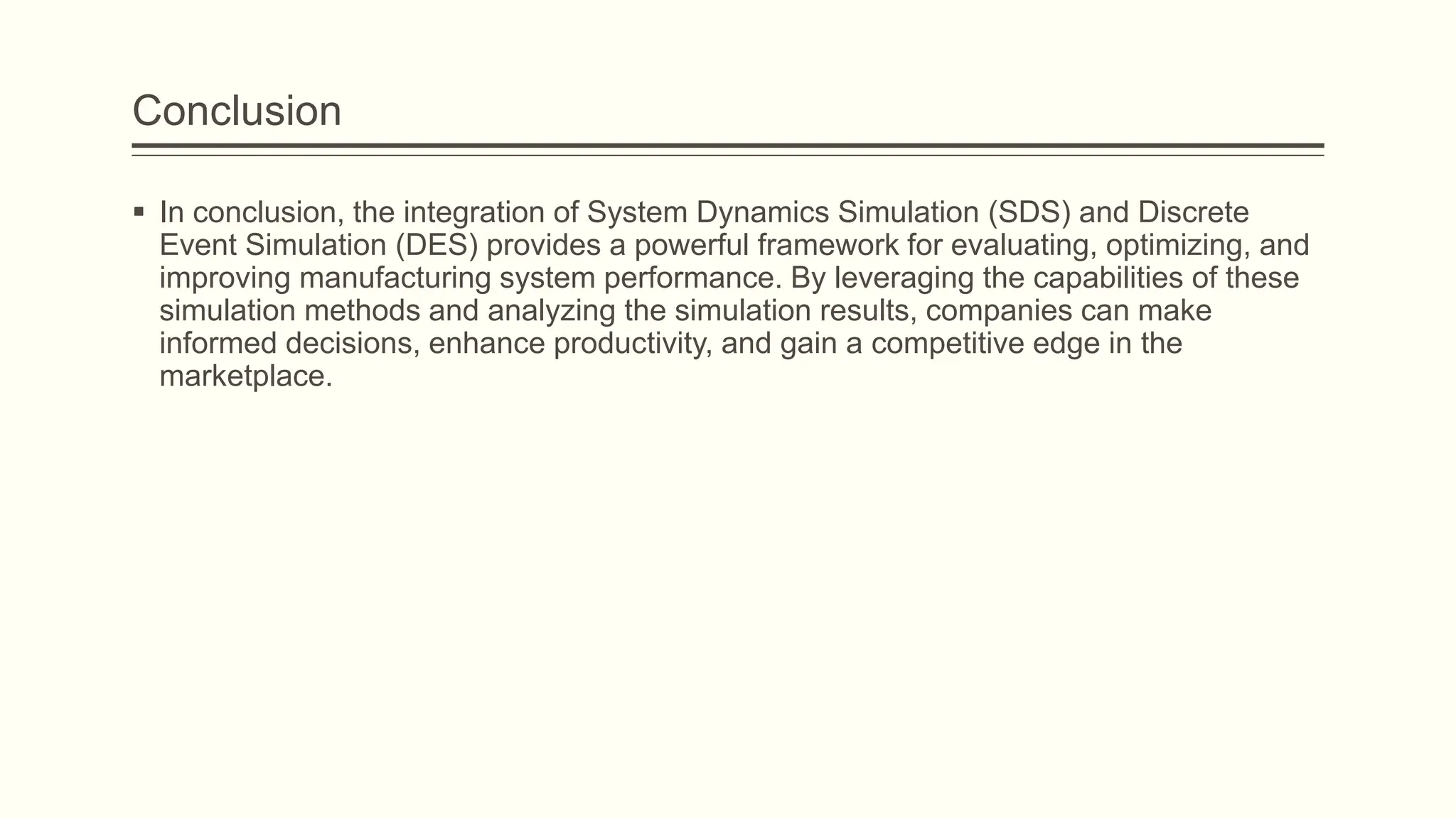 Multiple System Dynamics and Discrete Event Simulation for manufacturing system performance ...