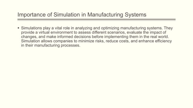 Multiple System Dynamics and Discrete Event Simulation for manufacturing system performance ...