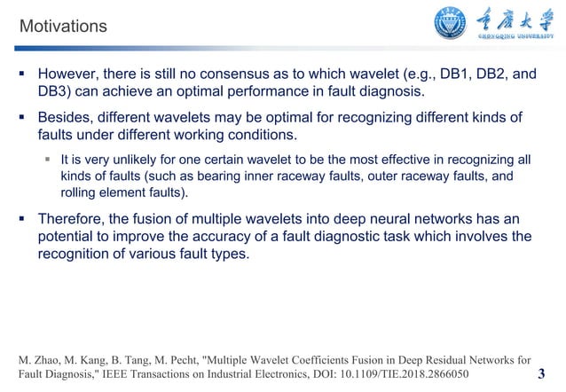 Multiple Wavelet Coefficients Fusion In Deep Residual Networks For Fault Diagnosis Ppt