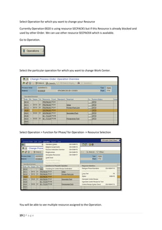Multiple Work Center/Resource Selection and Classification in Master ...