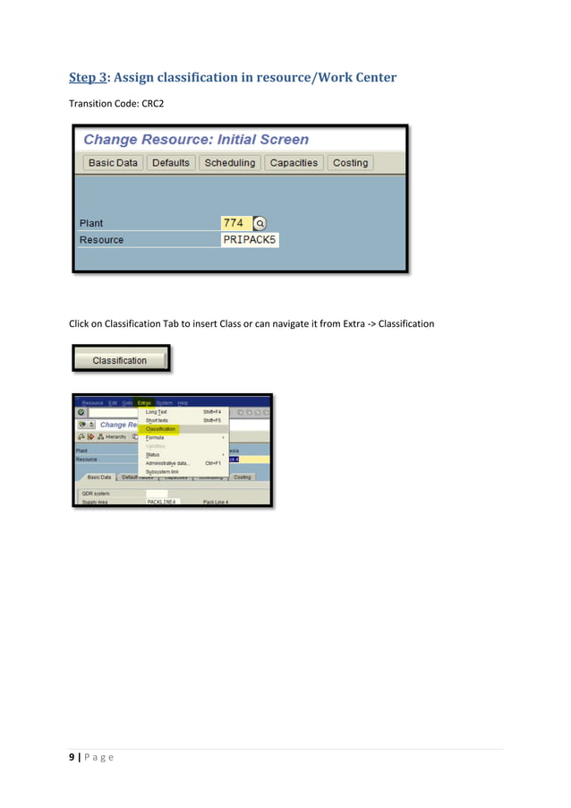Multiple Work Centerresource Selection And Classification In Master Recipe For Planning In Ecc