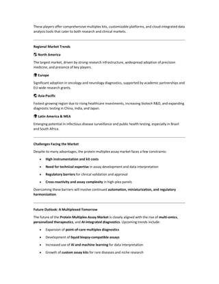 Protein Multiplex Assay Market, Emerging Applications in Oncology, Infectious Diseases, and ...