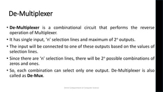 Multiplexer in Digital Electronics/Computer Organization | PDF