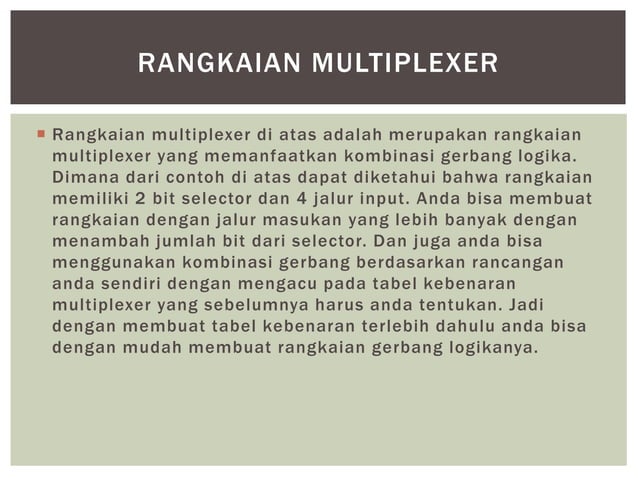 Multiplexer (masih draft) | PPT