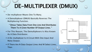 Multiplexer and De-Multiplexer | PPTX