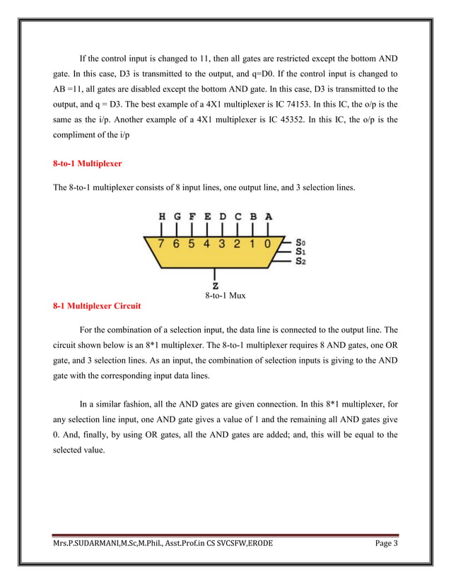 Multiplexer and Demultiplexer.pdf | Computer Peripherals | Computing