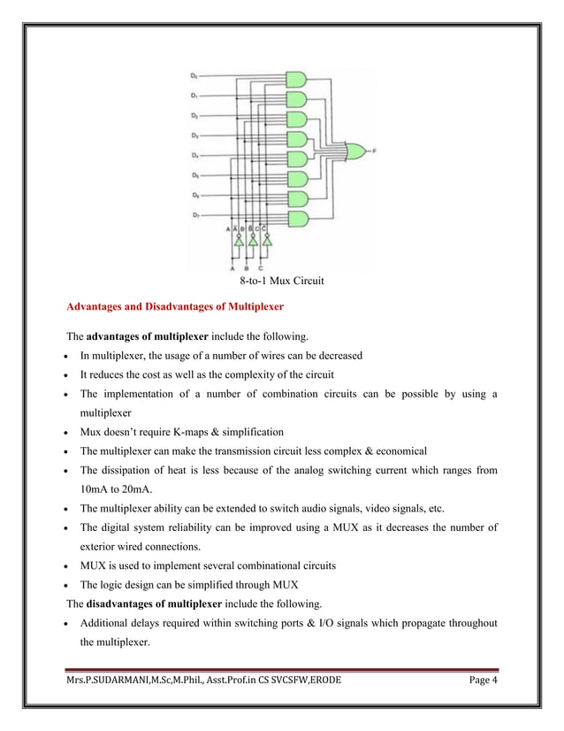 Multiplexer and Demultiplexer.pdf | Computer Peripherals | Computing