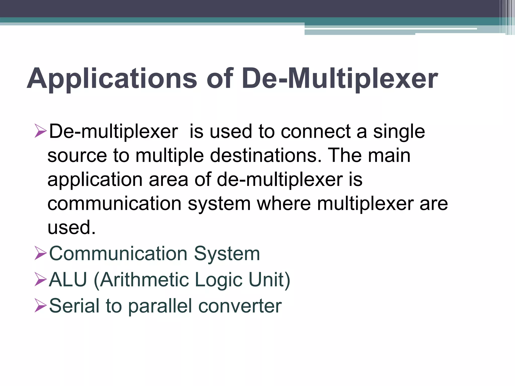 Multiplexer & de multiplexer | PPTX