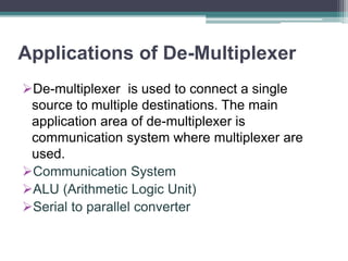 Multiplexer & de multiplexer | PPTX