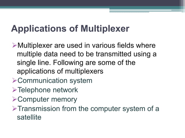 Multiplexer & de multiplexer | PPTX | Computer Software and Applications | Computing