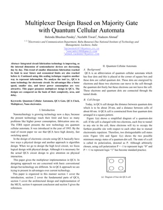 Multiplexer design based on majority gate with quantum cellular automata | PDF