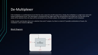 MULTIPLEXER Circuit in Digital system/electronics/logic | PPTX