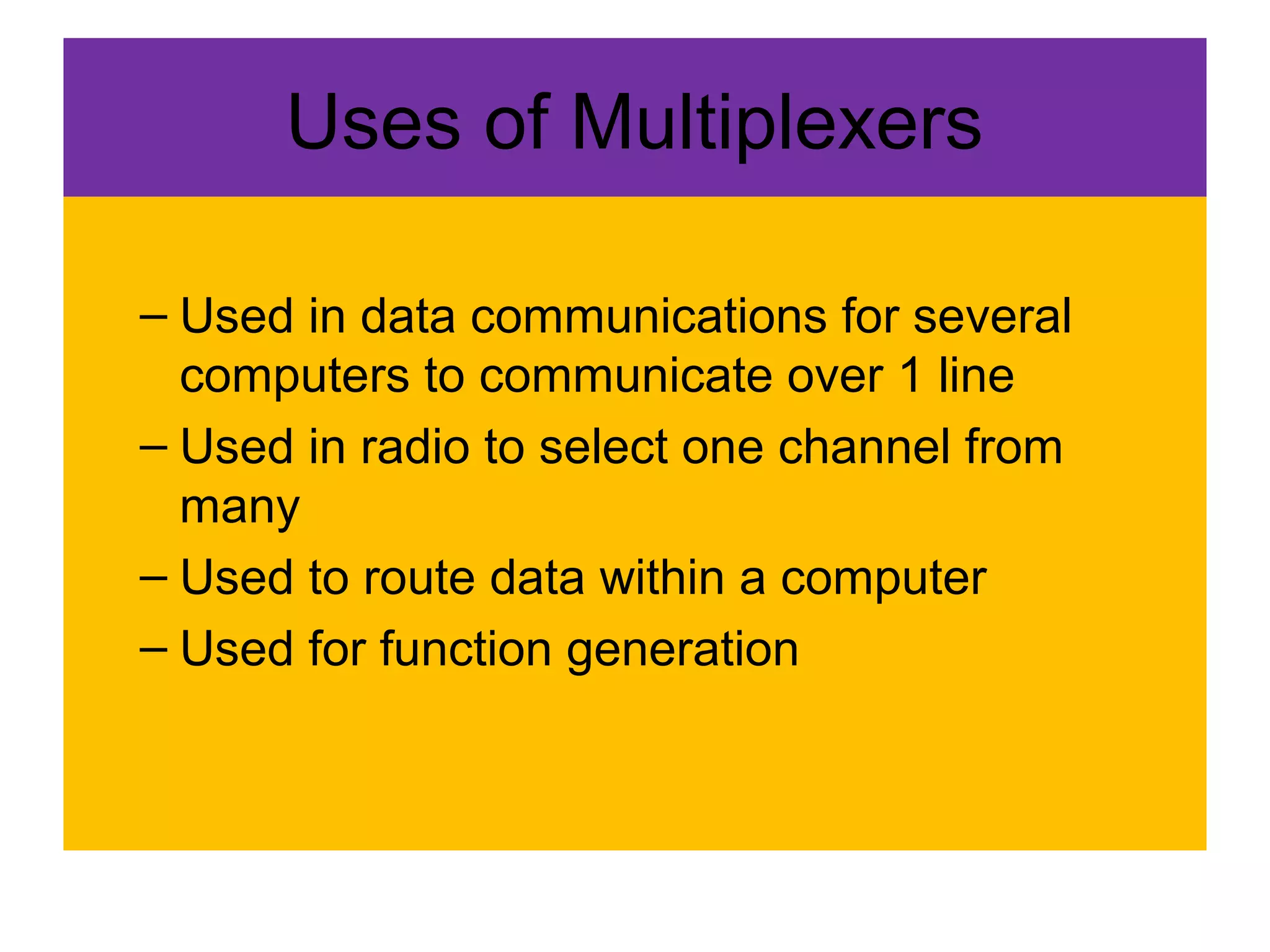 Multiplexers and demultiplexers 2 | PPT | Technology & Computing