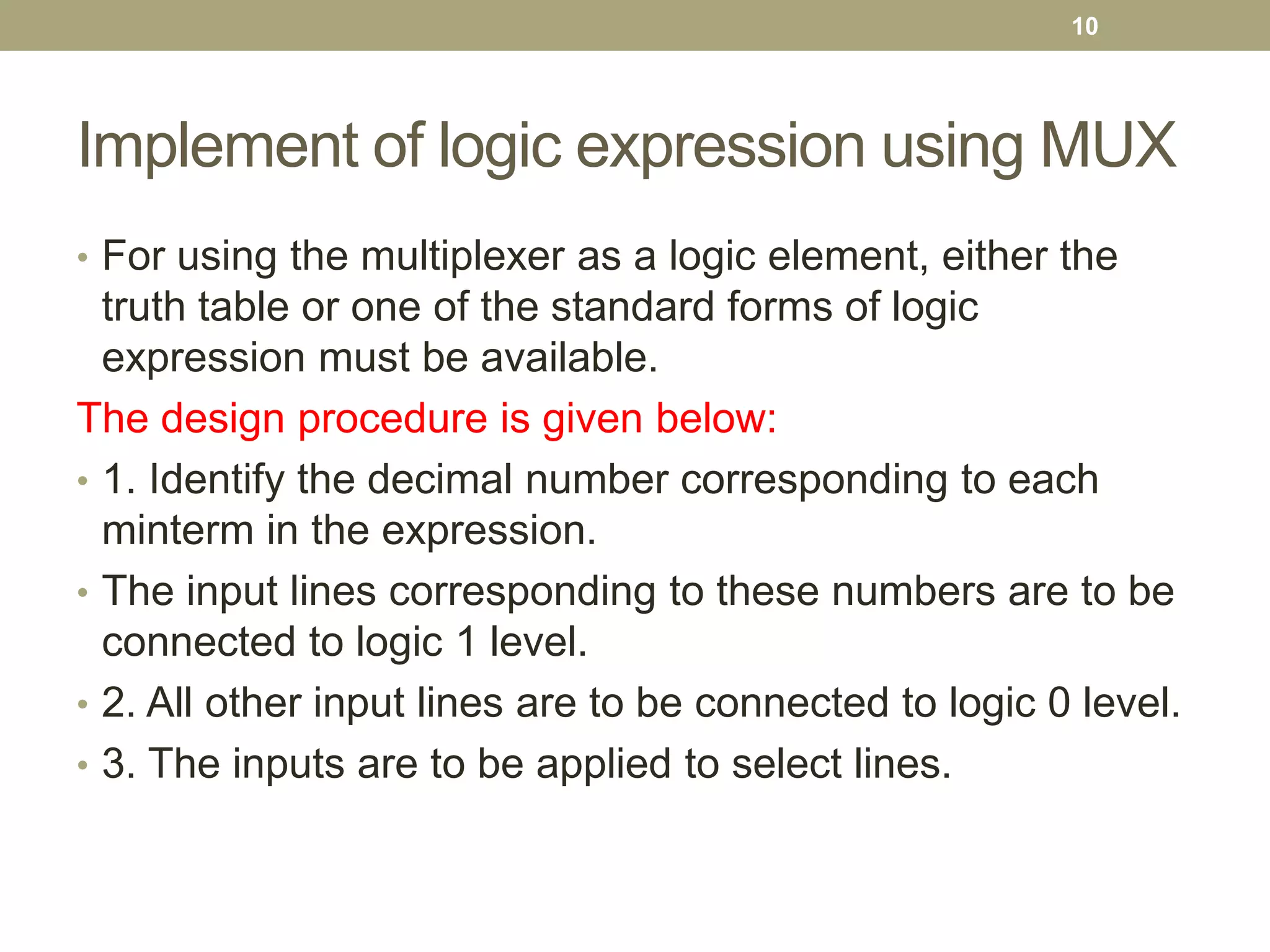 Multiplexers and Demultiplexers | PPT