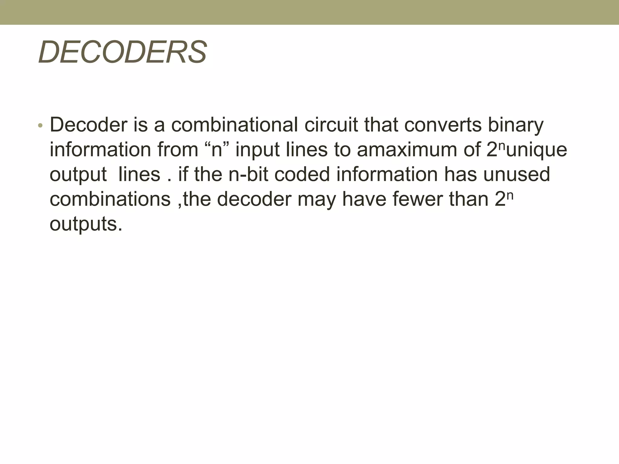 Multiplexers and Demultiplexers | PPT