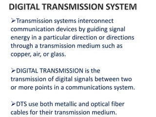 DIGITALTRANSMISSION TECHNOLOGY | PPTX | Digital Audio | Computer ...