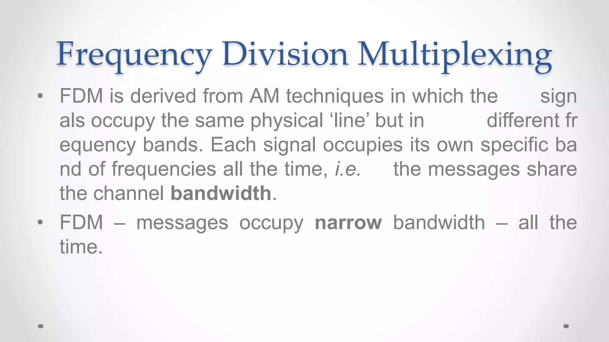 Multiplexing and Frequency Division Multiplexing | PPTX