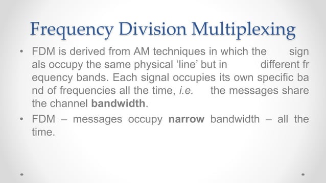 Multiplexing and Frequency Division Multiplexing | PPTX
