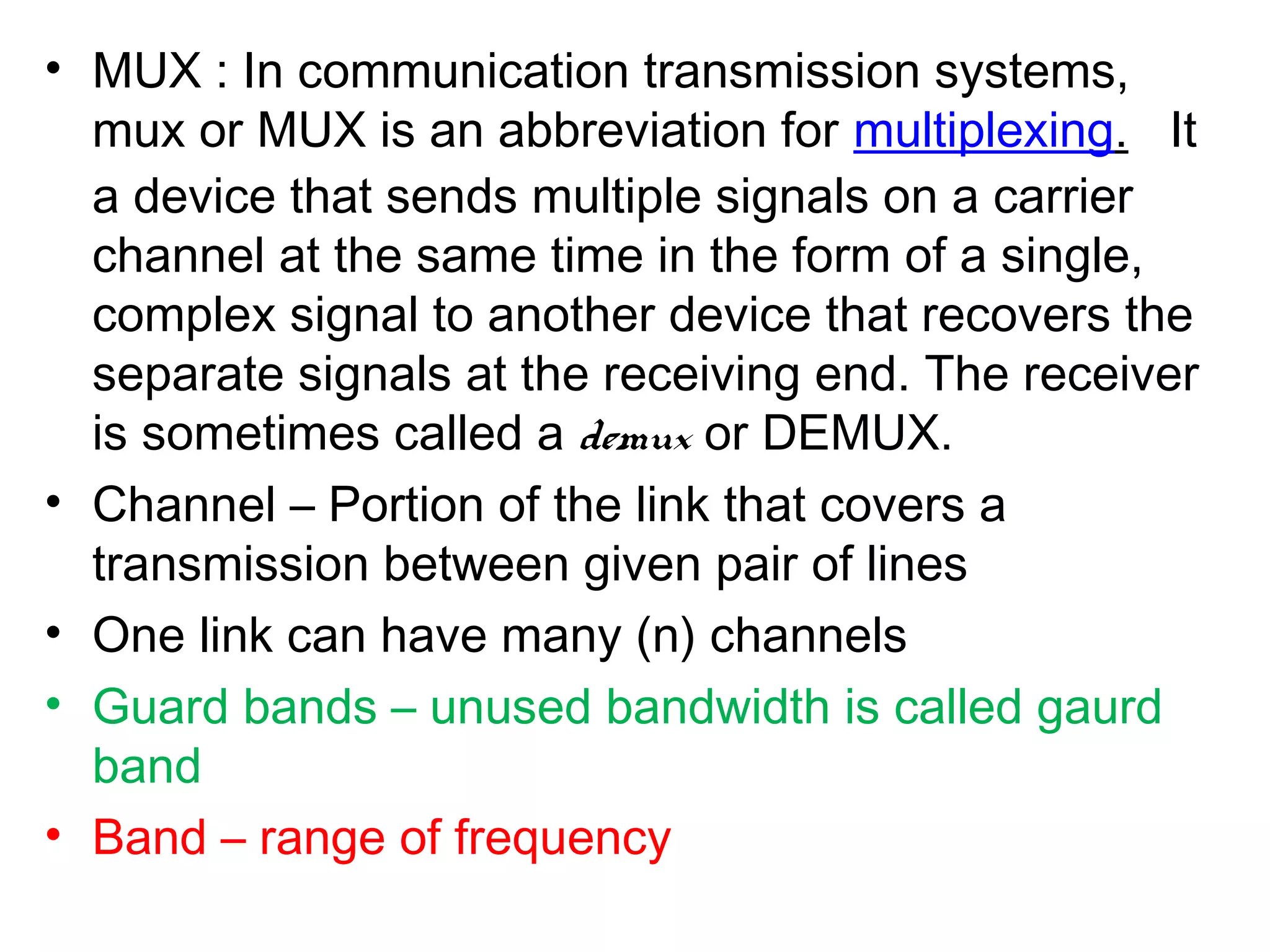 Multiplexing : FDM | PPT