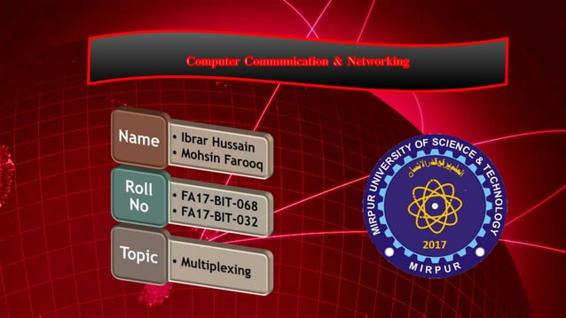 Multiplexing in communication networking | PPTX | Technology & Computing