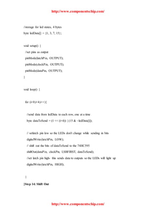 Multiplexing With Arduino and the 74HC595 | PDF