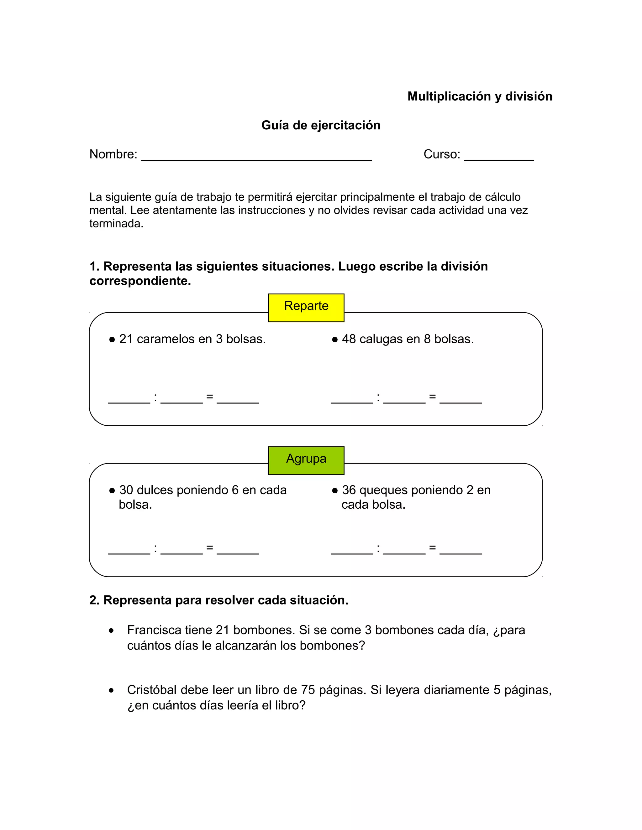Multiplicaciones y divisiones | DOC