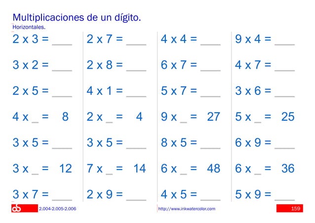 Multiplicacion segundo grado | PDF