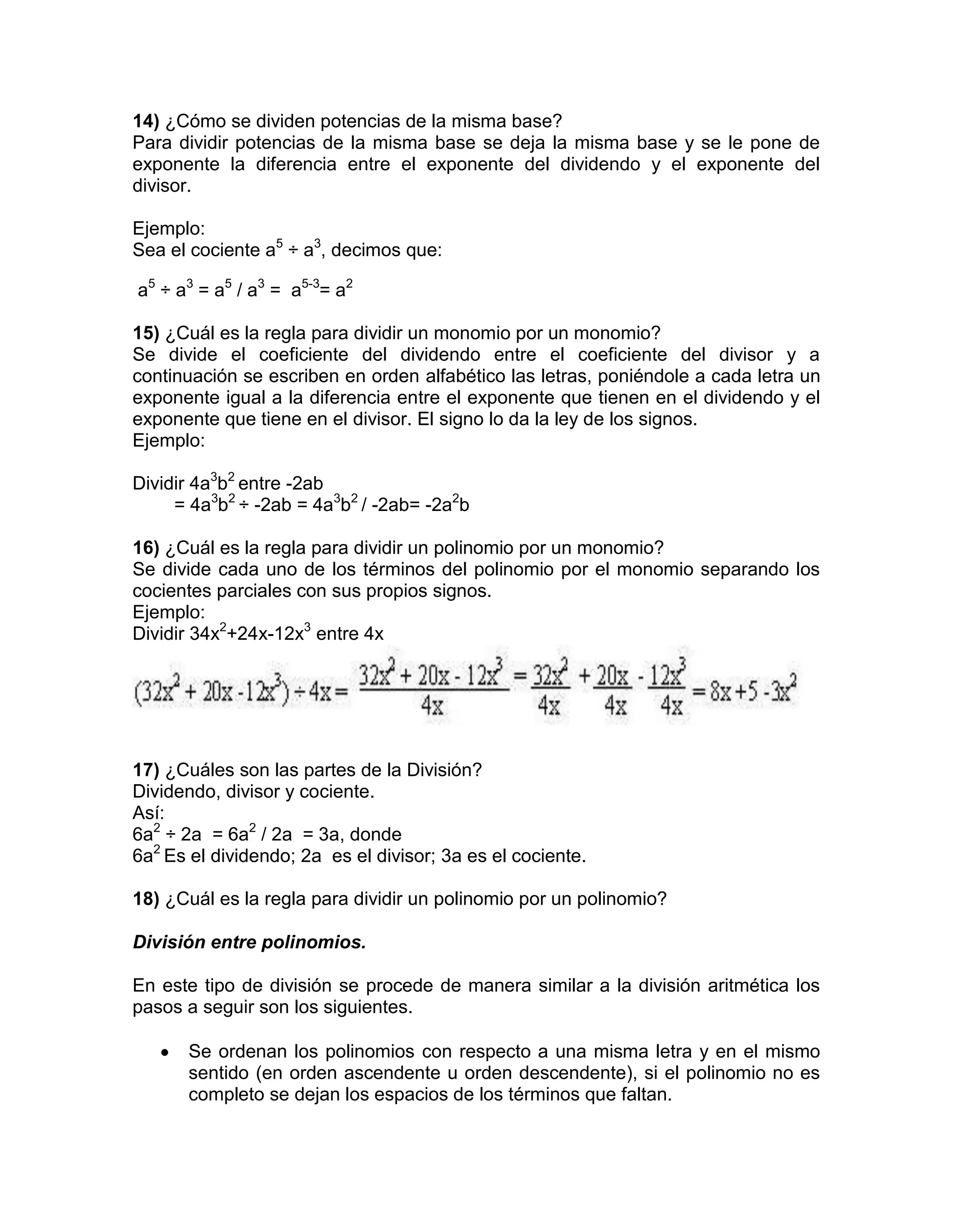 Multiplicacion y division de polinomios | DOCX
