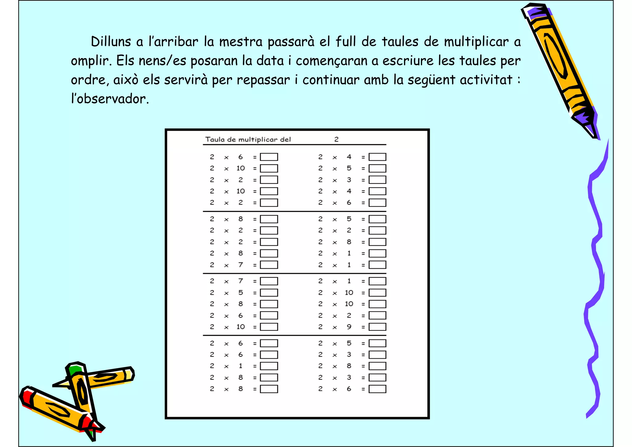 Aprenem les taules de multiplicar | PDF