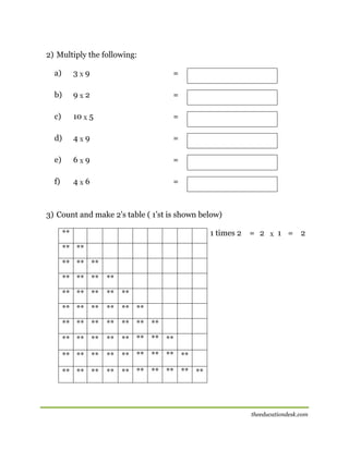 Maths: Multiplication Worksheet (CBSE Grade II ) | PDF