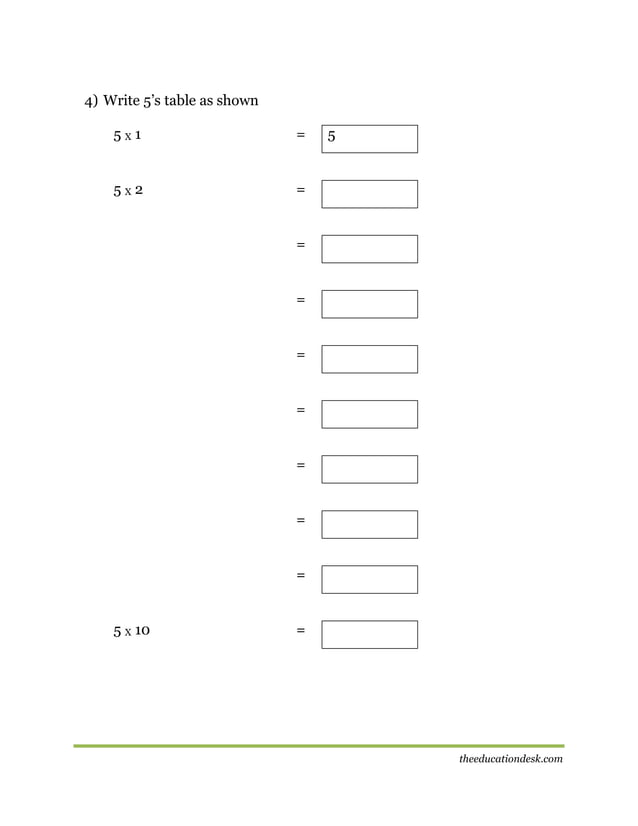 Maths: Multiplication Worksheet (CBSE Grade II ) | PDF
