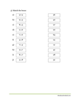 Maths: Multiplication Worksheet (CBSE Grade II ) | PDF
