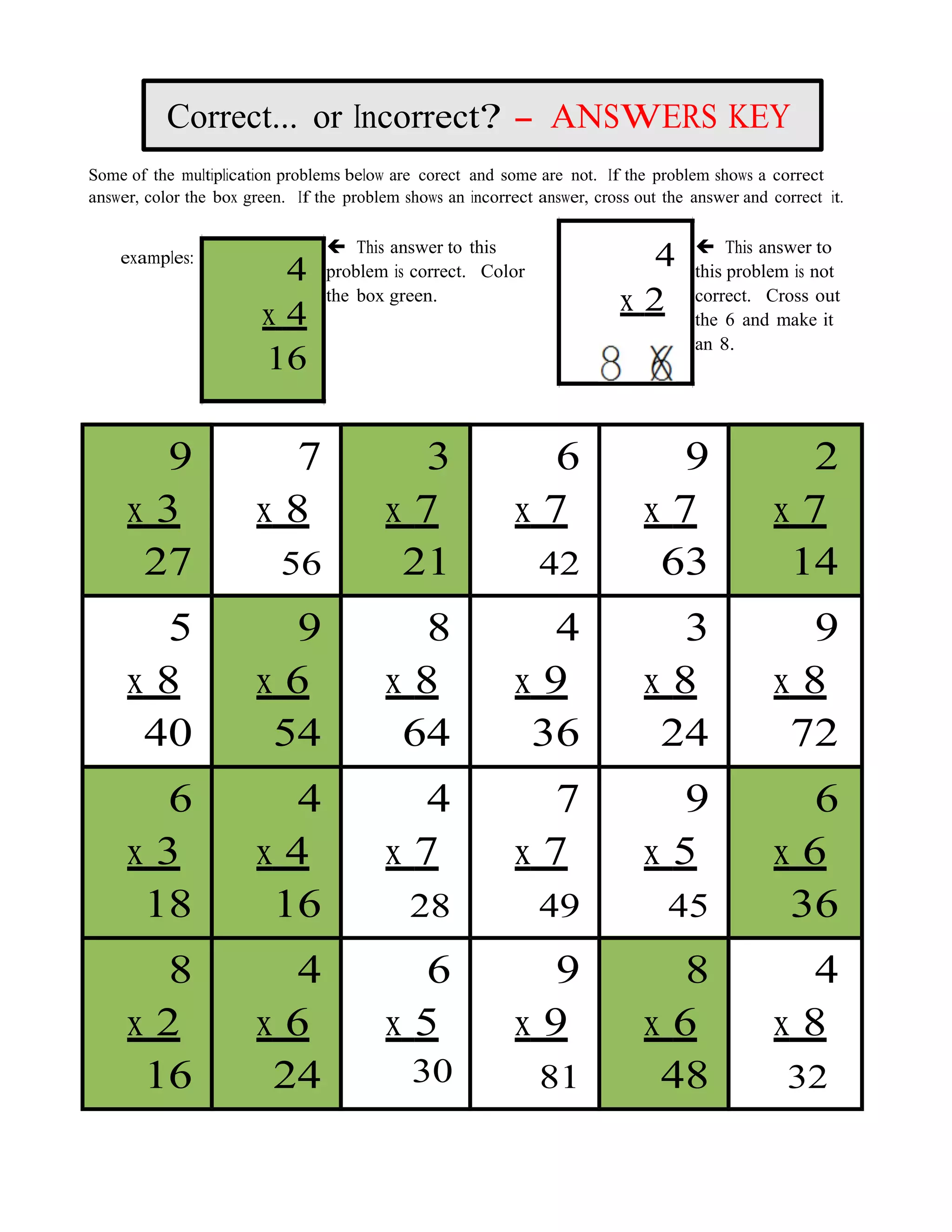 Multiplication correct | DOC