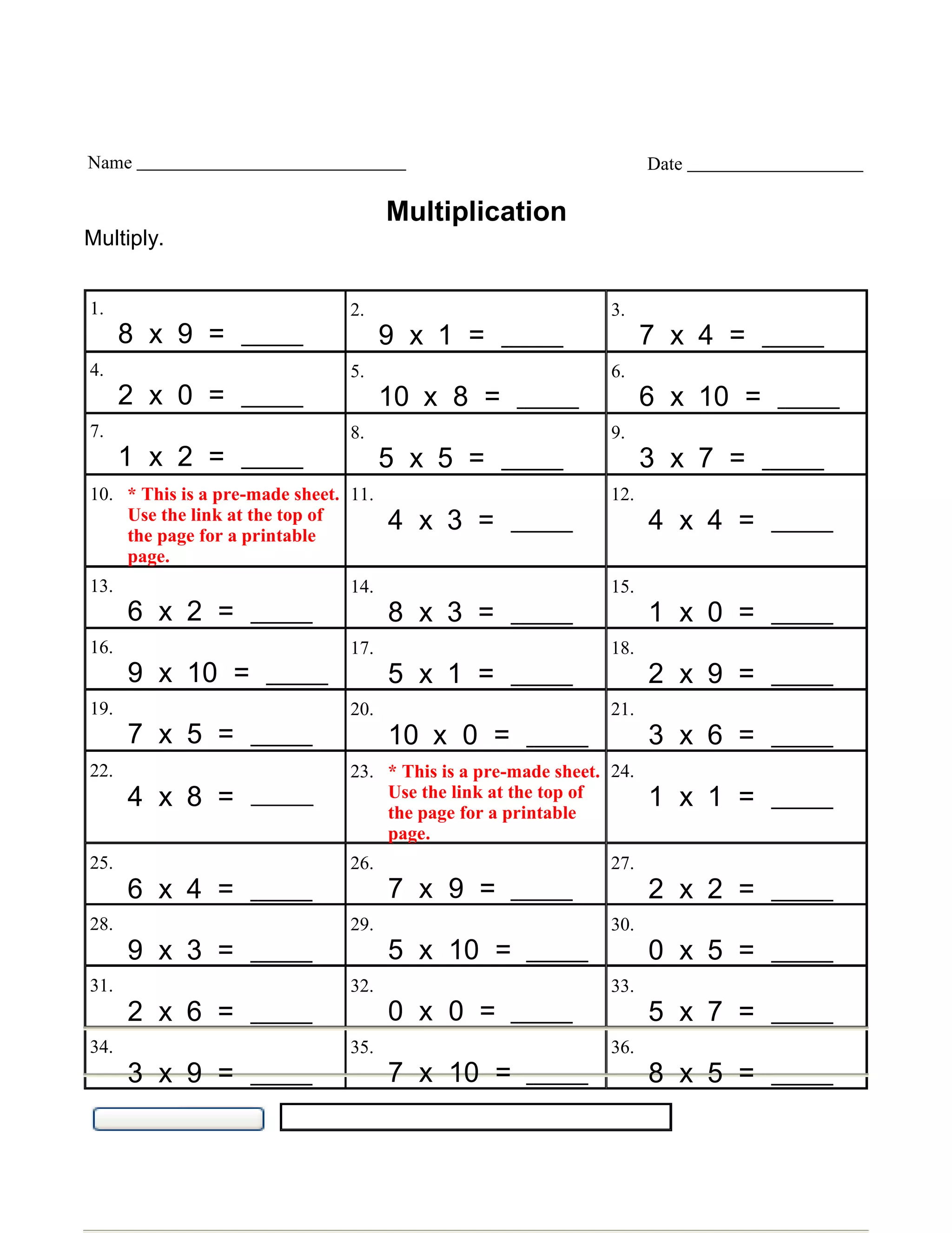 Multiplication (1) | DOC
