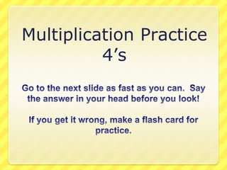 Multiplication 4s | PPT