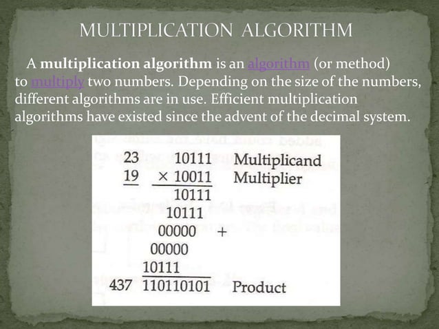 Multiplication algorithm | PPTX