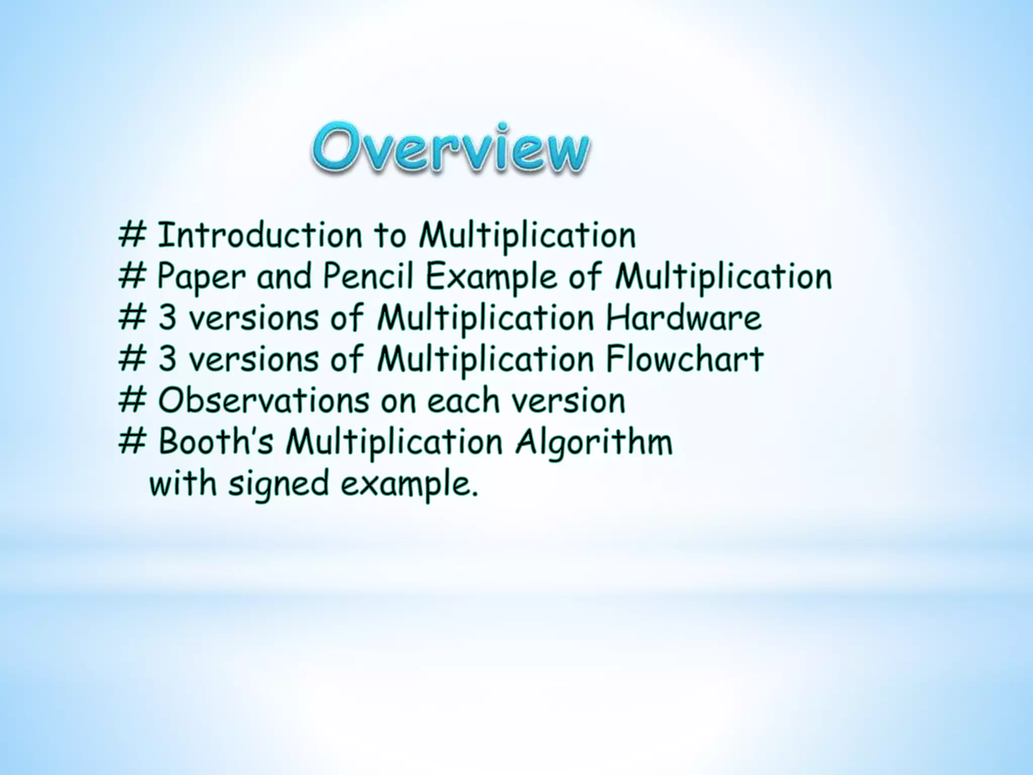 Multiplication algorithm, hardware and flowchart | PPT Multiplication algorithm, hardware and flowchart | PPT