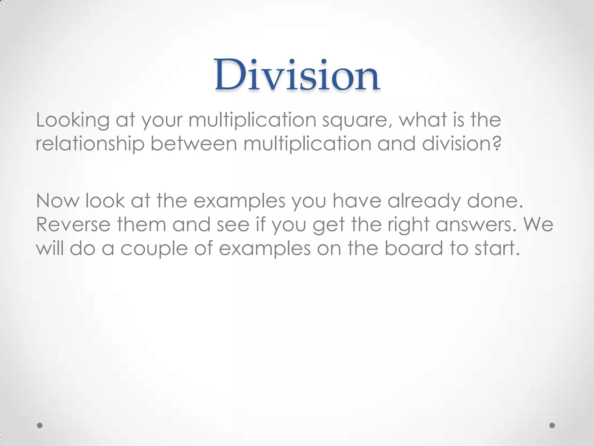 Multiplication and division | PPTX