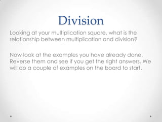 Multiplication and division | PPTX