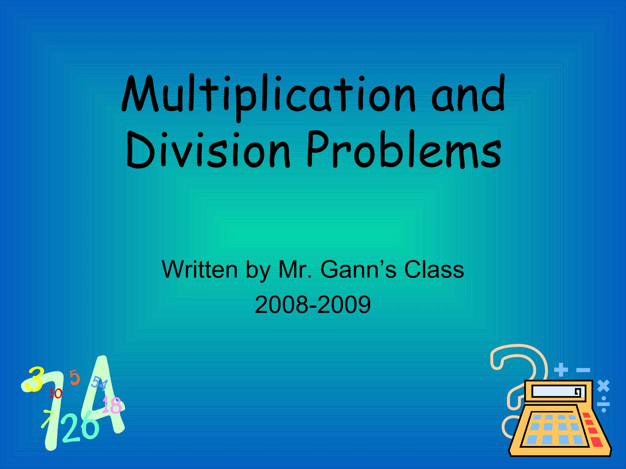 Multiplication And Division Problems | PPT