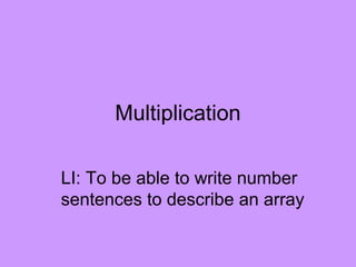 Multiplication arrays | PPT