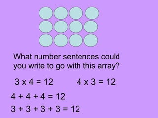 Multiplication arrays | PPT